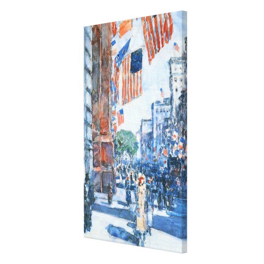 Flags Fifth Avenue by Childe Hassam, Vintage Art Canvas Print | Zazzle.com