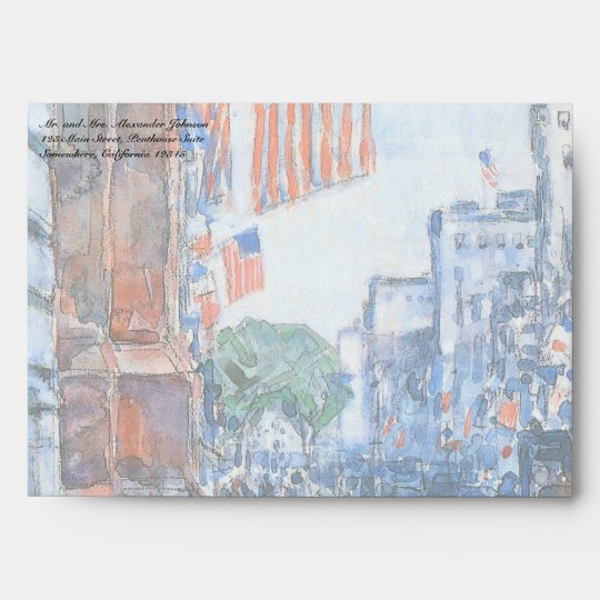 Flags Fifth Avenue by Childe Hassam, Vintage Art Envelope | Zazzle.com