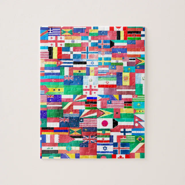Flags of Nations Collage Jigsaw Puzzle | Zazzle