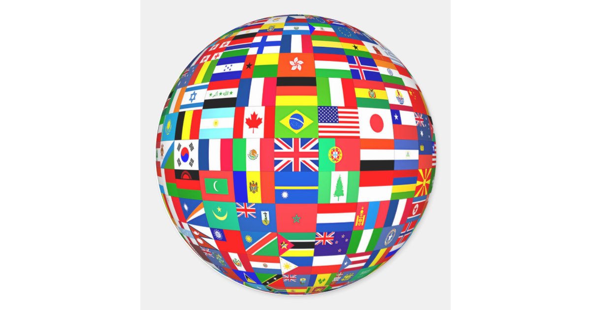 FLAGS OF THE GLOBE CLASSIC ROUND STICKER | Zazzle