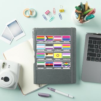 Flags Of The Pride Movement LGBTQ Sticker Pack | Zazzle