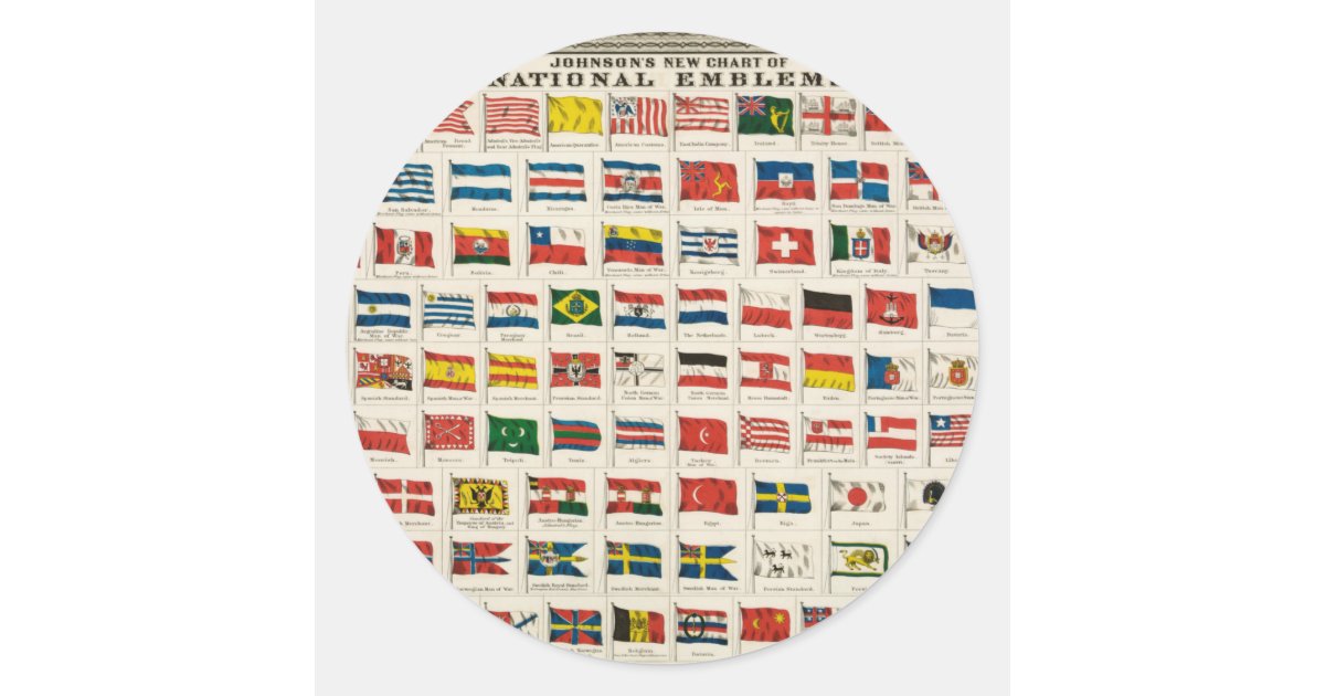 Flags of the world classic round sticker | Zazzle