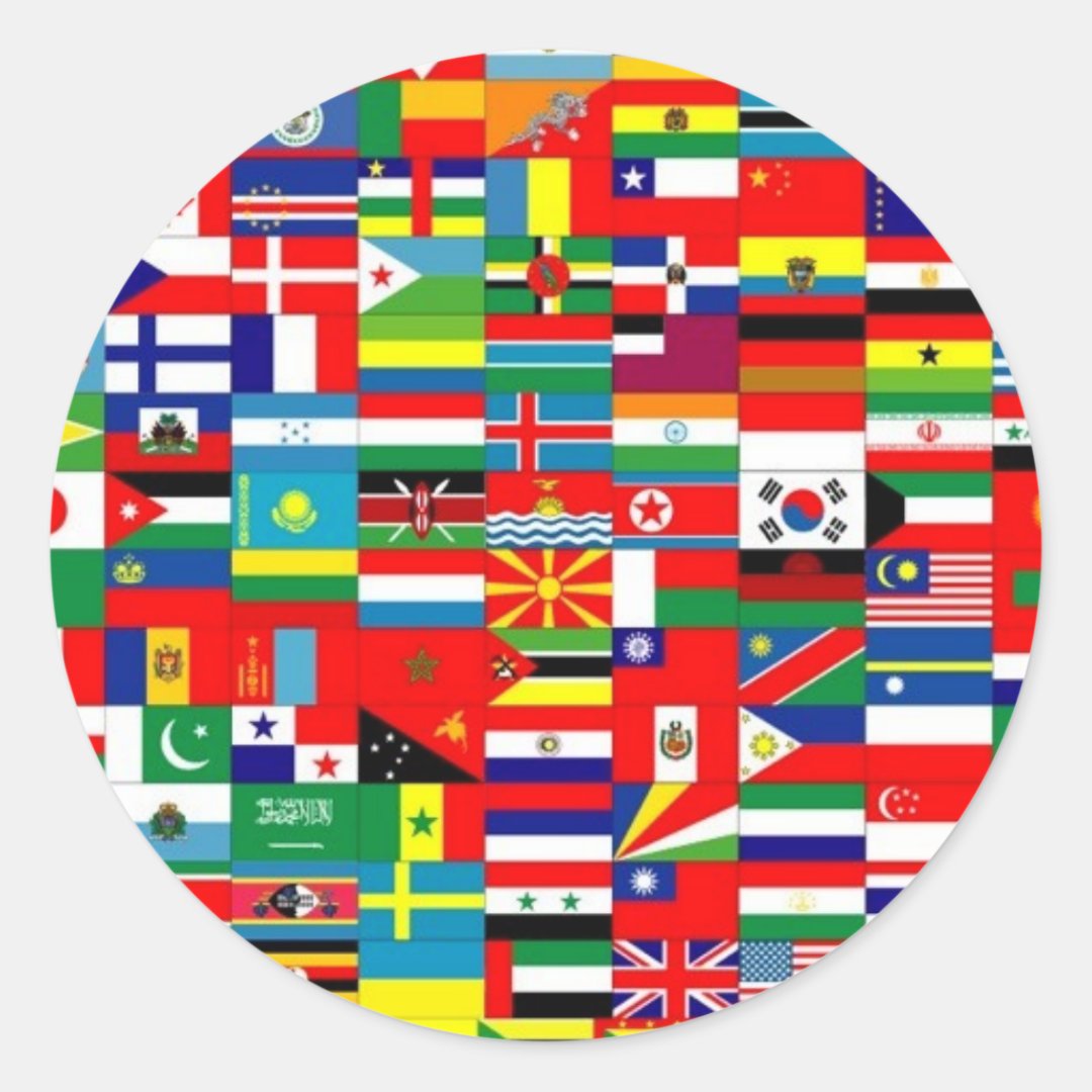 FLAGS OF THE WORLD CLASSIC ROUND STICKER | Zazzle