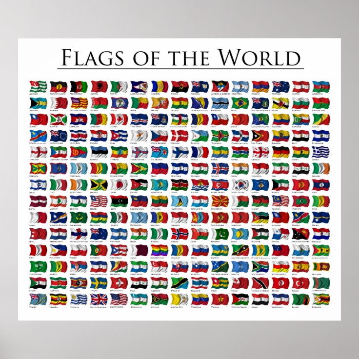 Flags of the World - Poster updated 2011 | Zazzle