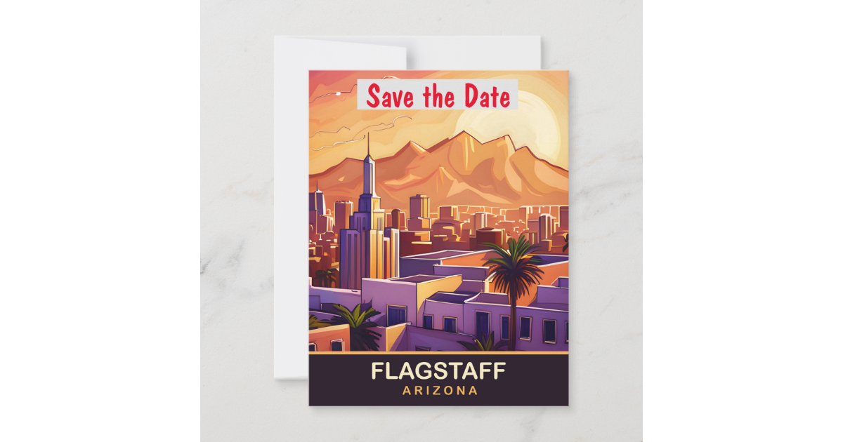 Flagstaff, Arizona, Travel Postcard, Save The Date | Zazzle