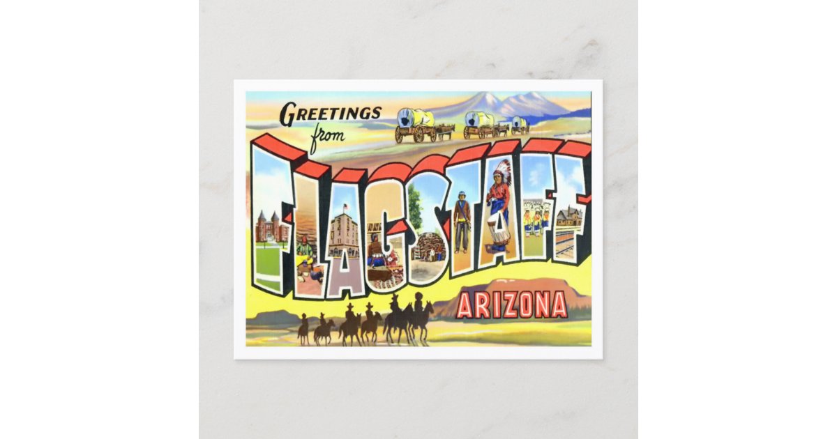 Flagstaff, Arizona Vintage Big Letters Postcard | Zazzle