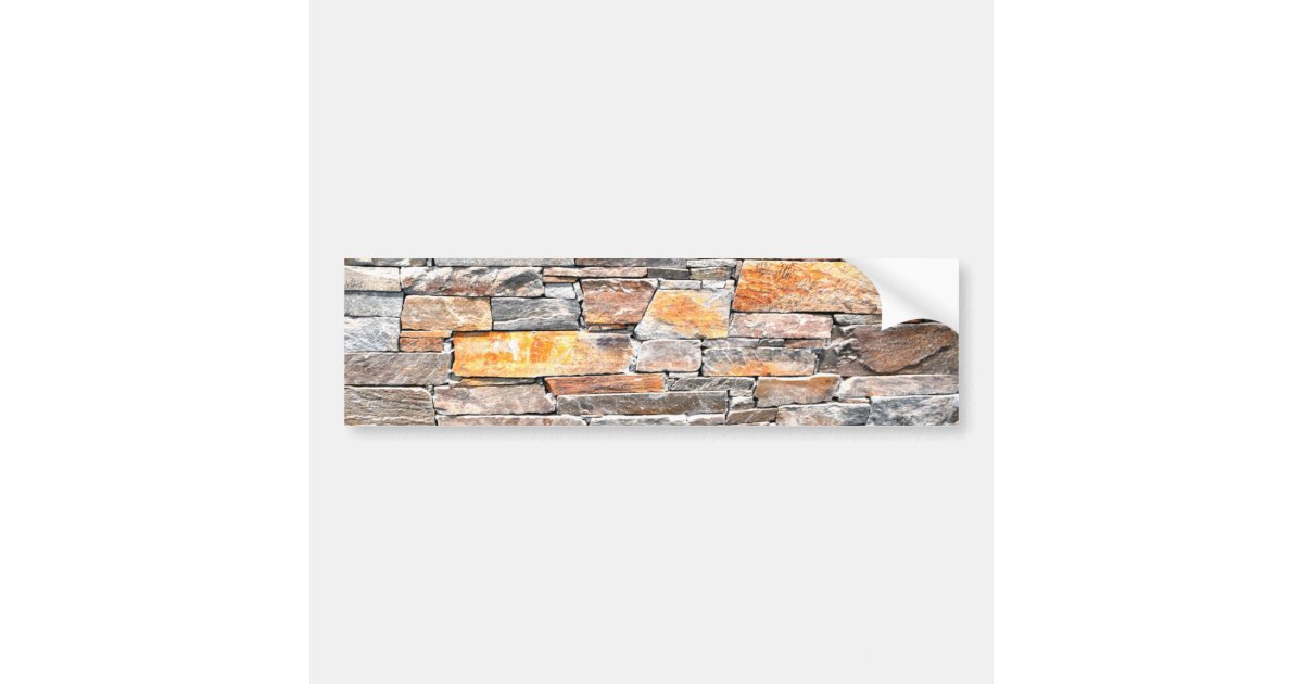 Flagstone natural tone stone pattern bricks bumper sticker | Zazzle