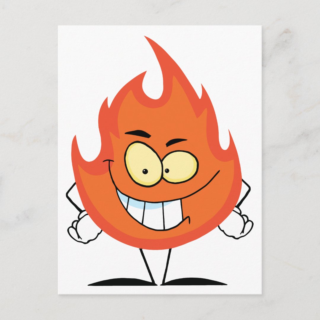 Flame Cartoon Character Postcard | Zazzle
