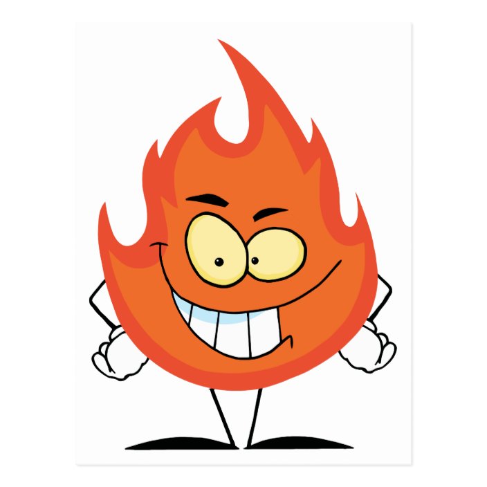 Flame Cartoon Character Postcard | Zazzle.com