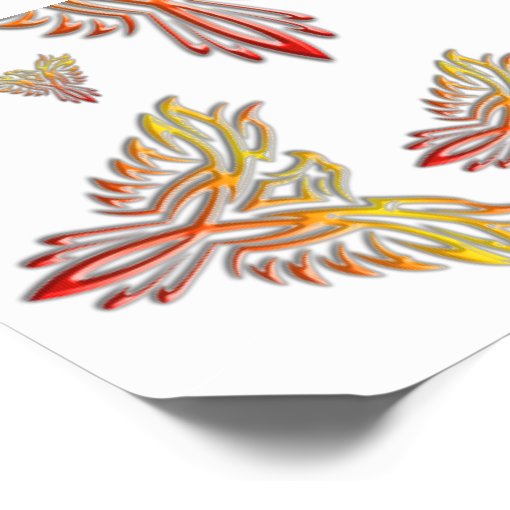 Flame-colored Phoenix Rising from Ashes Temporary Tattoos | Zazzle