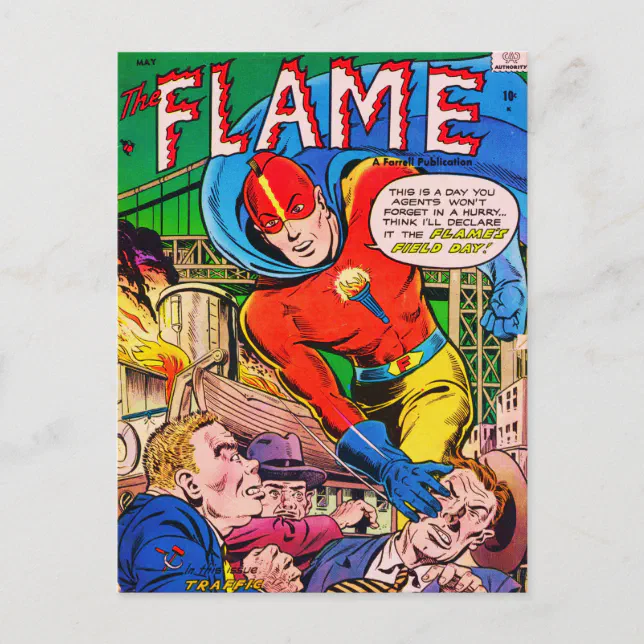Flame comics postcard | Zazzle