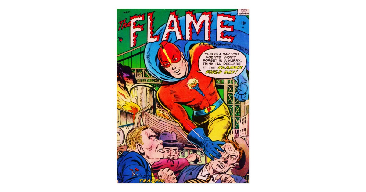 Flame comics postcard | Zazzle.com