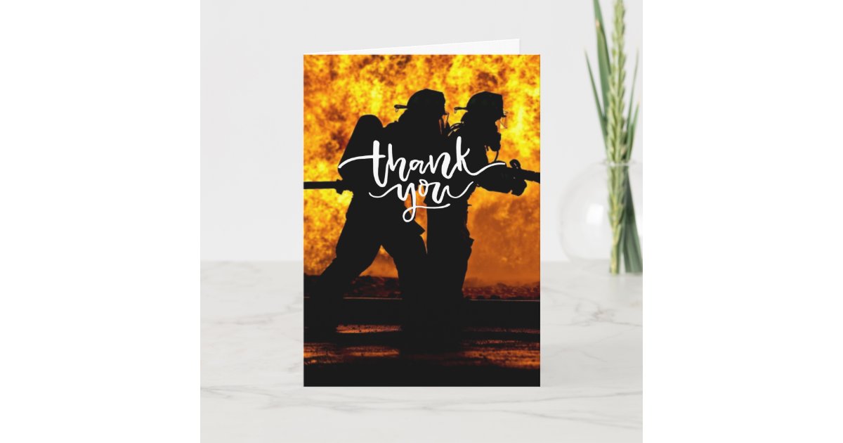 Flame Firefighters Thank You Note | Zazzle