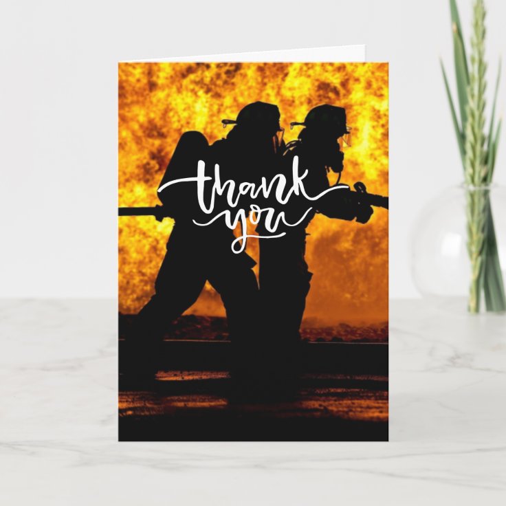 Flame Firefighters Thank You Note | Zazzle