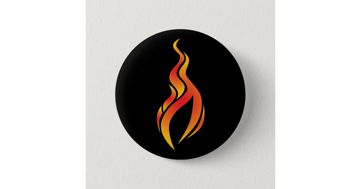 Flame Icon Button | Zazzle