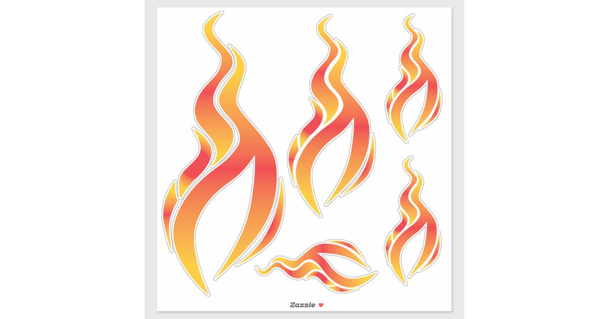 Flame Icon Logo Sticker | Zazzle