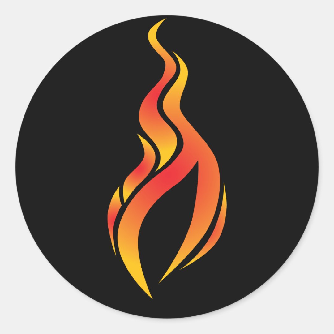 Flame Icon Sticker | Zazzle
