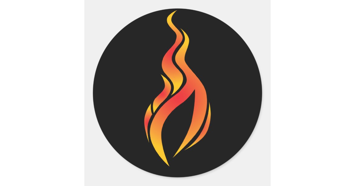 Flame Icon Sticker | Zazzle