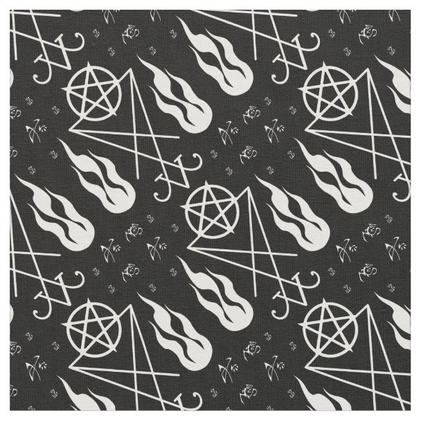 Lucifer Sigil Pentagrams Occult Goth Fabric | Zazzle