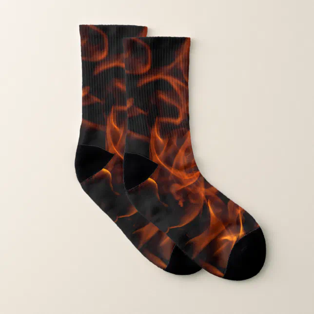 Flame Of Fire Ball Collection All-Over-Print Socks | Zazzle