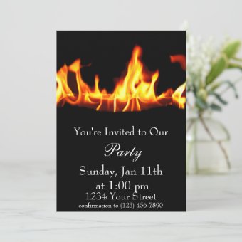 Flame On Fire Party Invite | Zazzle