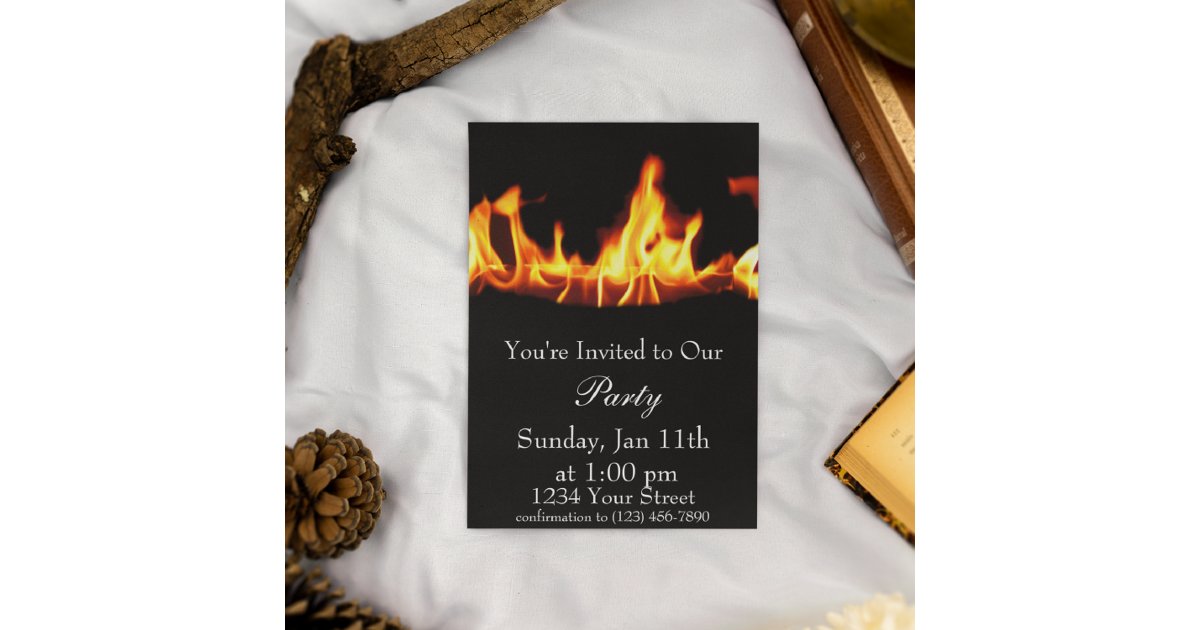 Flame On Fire Party Invite | Zazzle