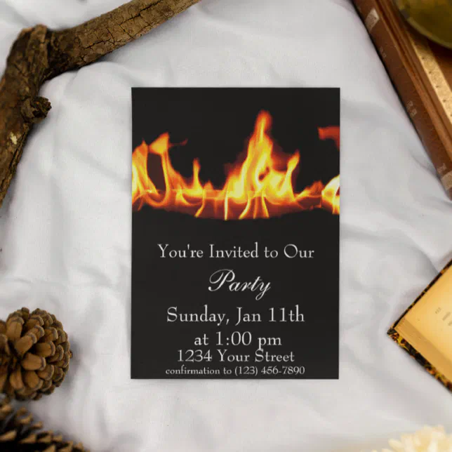 Flame On Fire Party Invite | Zazzle