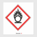 Flame Over Circle Hazard Symbol Label | Zazzle