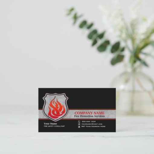 Flame Shield Fire Protection Business Card | Zazzle