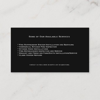 Flame Shield Fire Protection Business Card | Zazzle