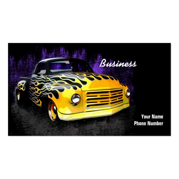Flamed Hot Rod Truck Business Card