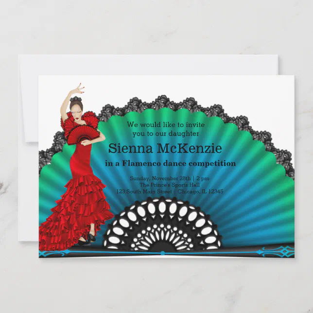 Flamenco dance invitation | Zazzle
