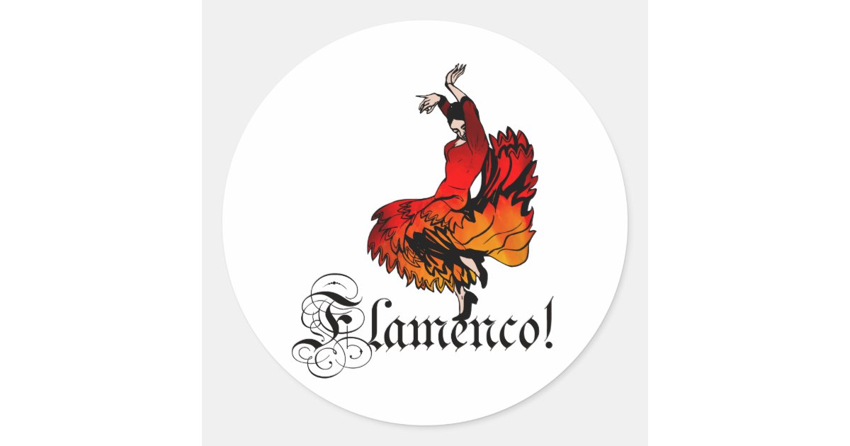 Flamenco Dancer Classic Round Sticker | Zazzle
