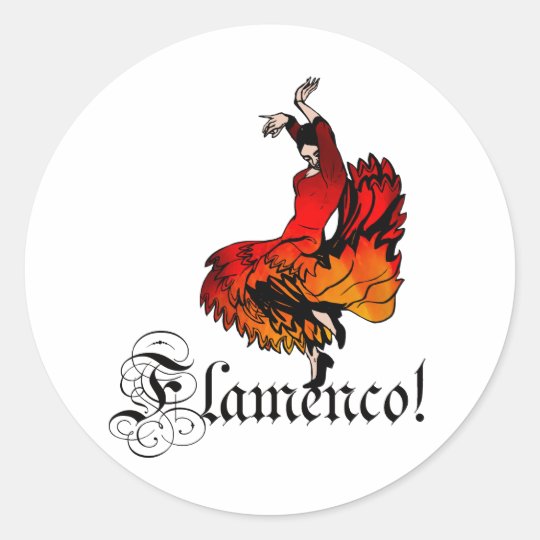 Flamenco Dancer Classic Round Sticker | Zazzle.com
