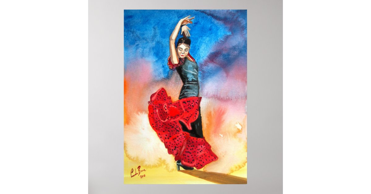 flamenco dancer painting poster | Zazzle