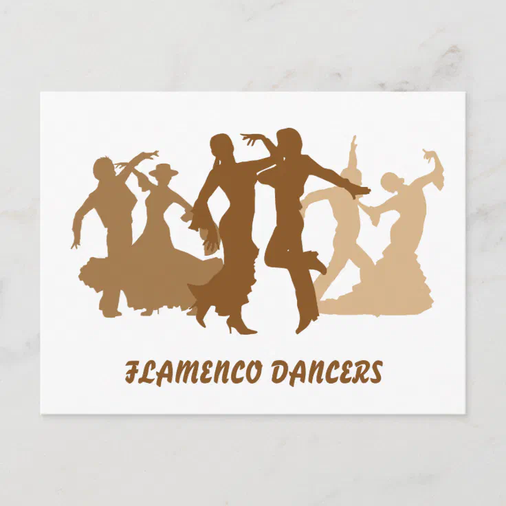 Flamenco Dancers Illustration Postcard | Zazzle