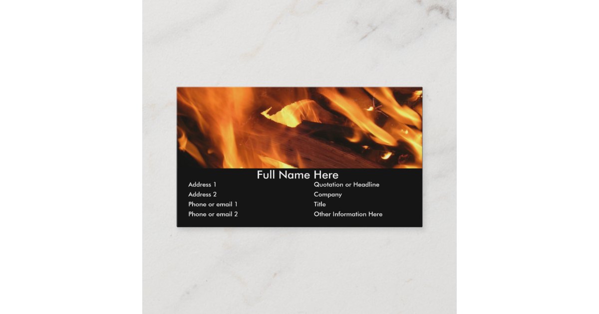 Flames and FIre Business Card | Zazzle