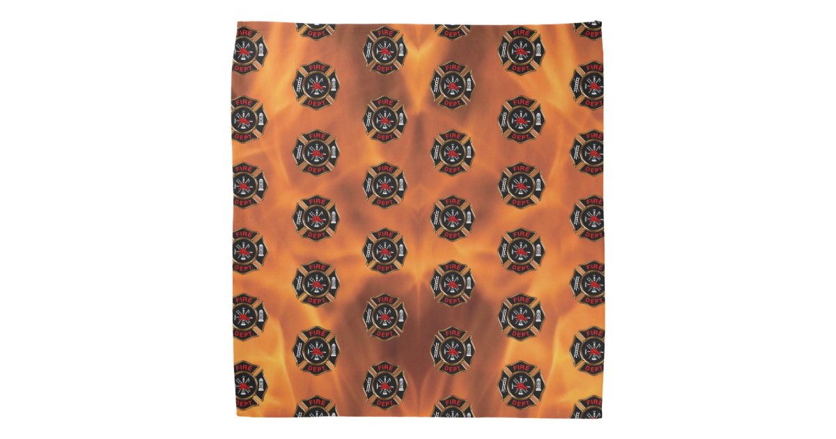 Flames Fire Fighter | Fire Department Pattern Bandana | Zazzle.com