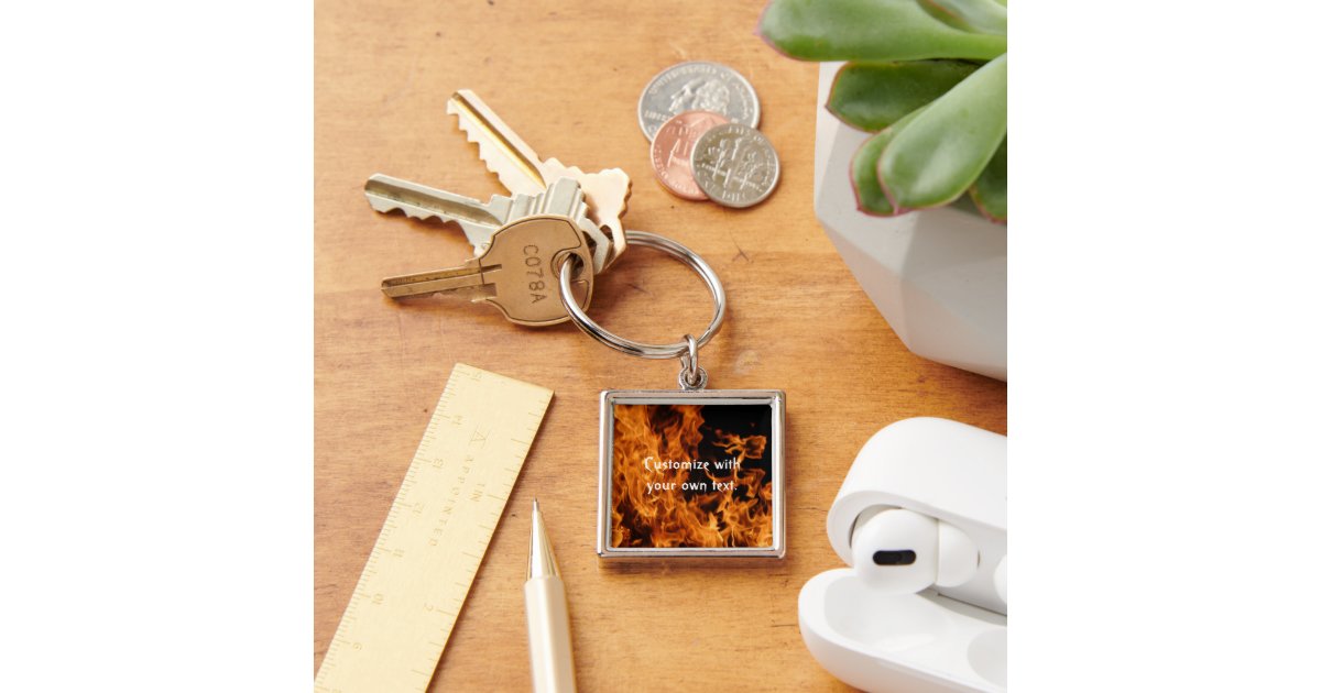 Flames Keychain | Zazzle