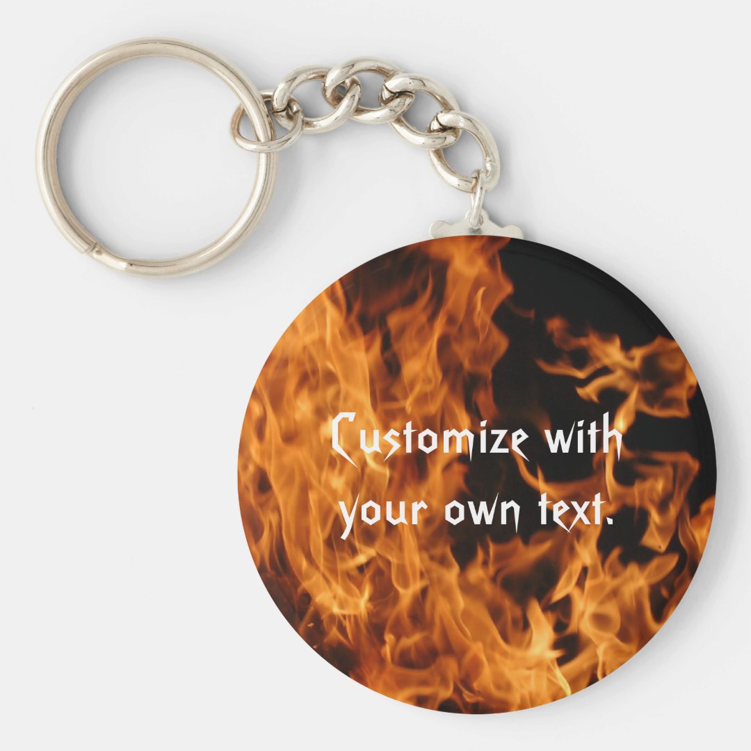 Flames Keychain | Zazzle