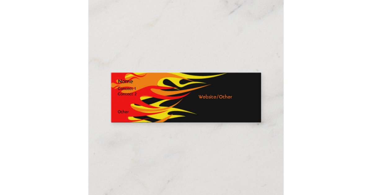 Flames Mini Business Card | Zazzle