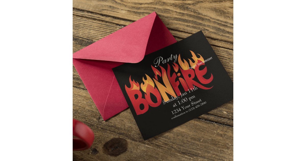 Flames Of Bonfire Invitation | Zazzle