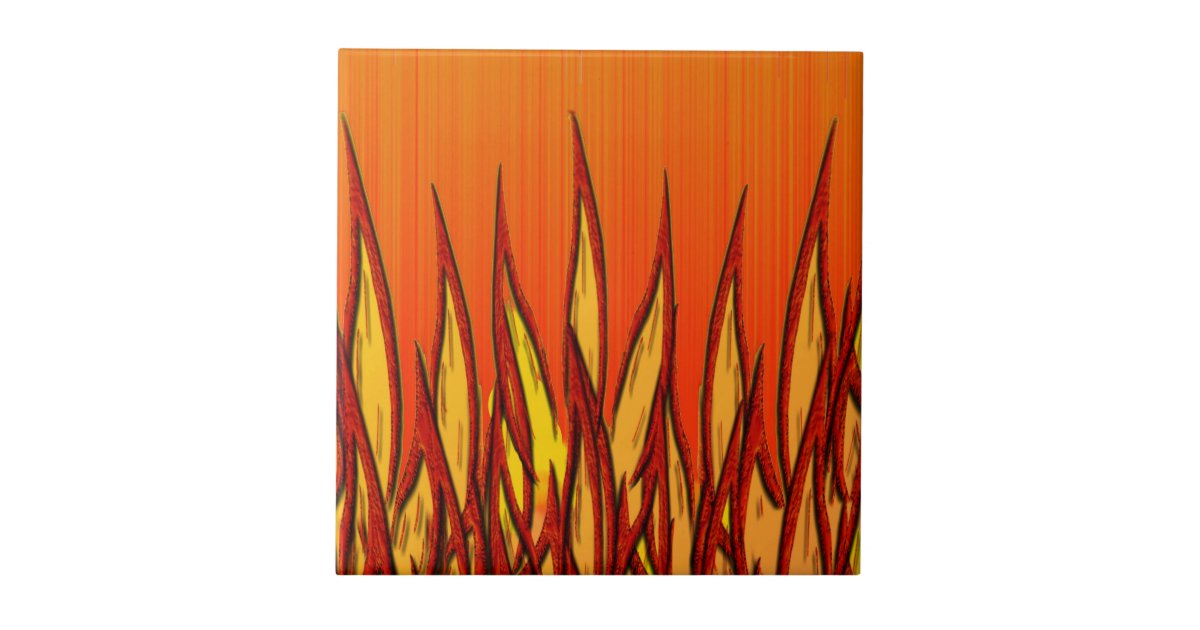 Flames of Fire Ceramic Tile | Zazzle