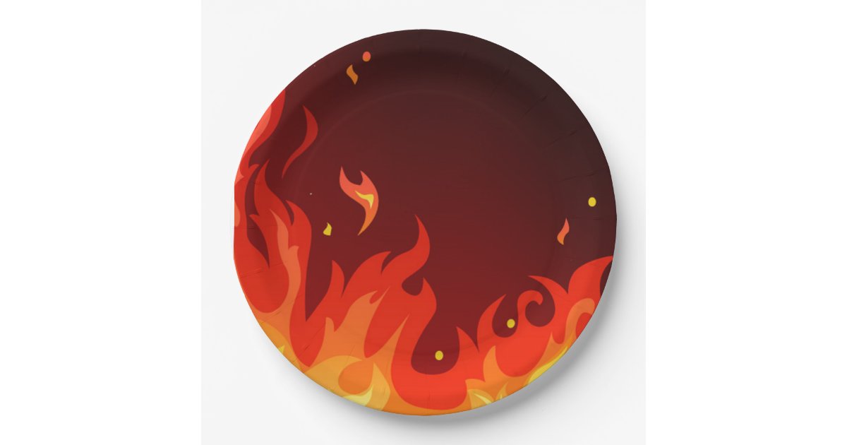 Flames Paper Plates | Zazzle