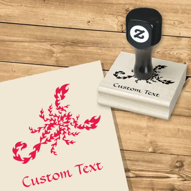 Flames Scorpion Rubber Stamp | Zazzle