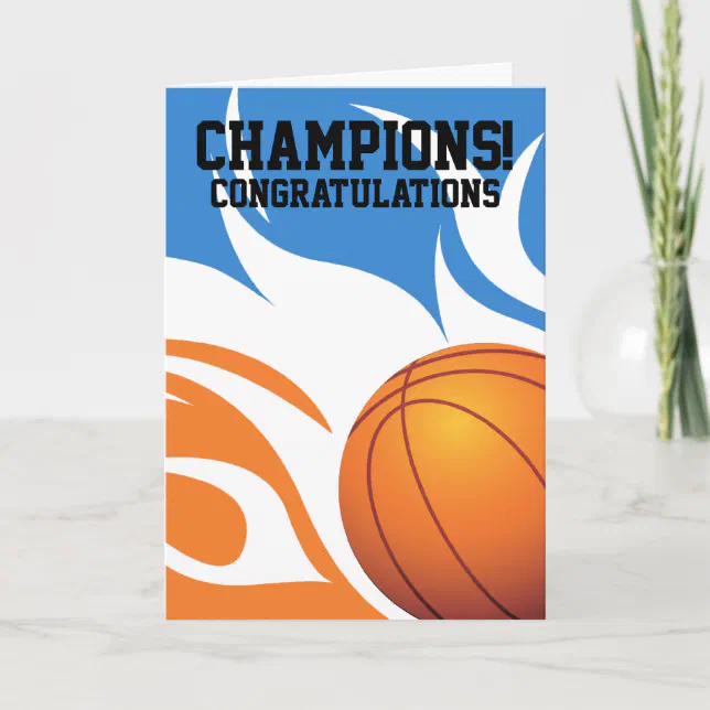 Flaming Basketball B&O Congratulations Card | Zazzle