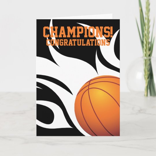 Flaming Basketball B&W Congratulations Card | Zazzle.com