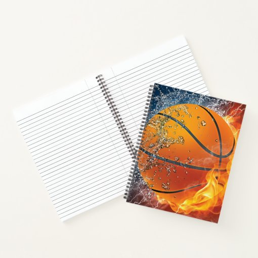 Flaming Basketball Notebook | Zazzle