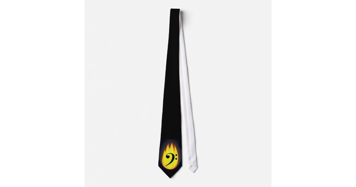 Flaming Bass Clef Tie | Zazzle