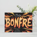 Flaming Bonfire Word Art Invitation | Zazzle